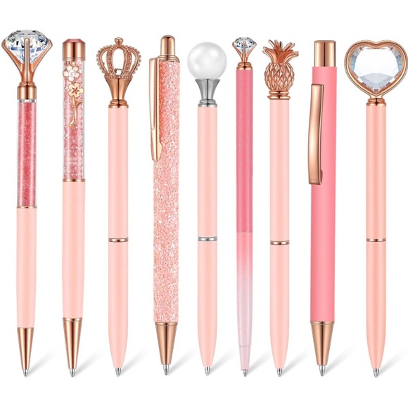 Janmini | Office | New 9pcs Set Of Fancy Ballpoint Pens With Dust Bag ...